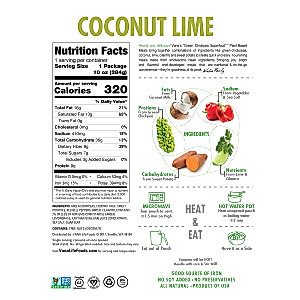Vana Life's Foods Plant based Ready Meal - Green Chickpea Superfood Bowl Heat and Eat Microwaved Cooked Bowl | Product of the USA (Coconut & Lime, 6-Pack)