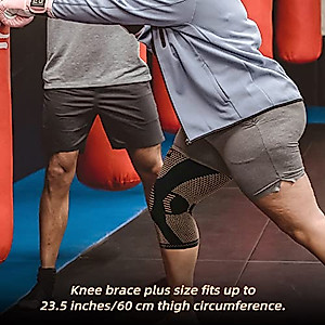 JIUFENTIAN copper Knee Braces for Knee Pain women and men(2Pack)-Knee sleeve copper knee compression sleeve for Arthritis,Joint Recovery,Workout, Running,and Sports(X-Large)