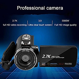 Ultra HD Digital Video Camera 2.7K 3.0-inch 270 ° Reversible IPS Touch-Control Screen DV 16 Times Digital Zoom Double Intelligent Anti-Shake with Remote Control