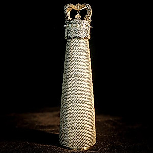 Luxury Diamond Water Bottle Bling Rhinestone Water Bottle Reusable Insulated Stainless Steel Bling Premium Aesthetic Gift (Princess, silver)