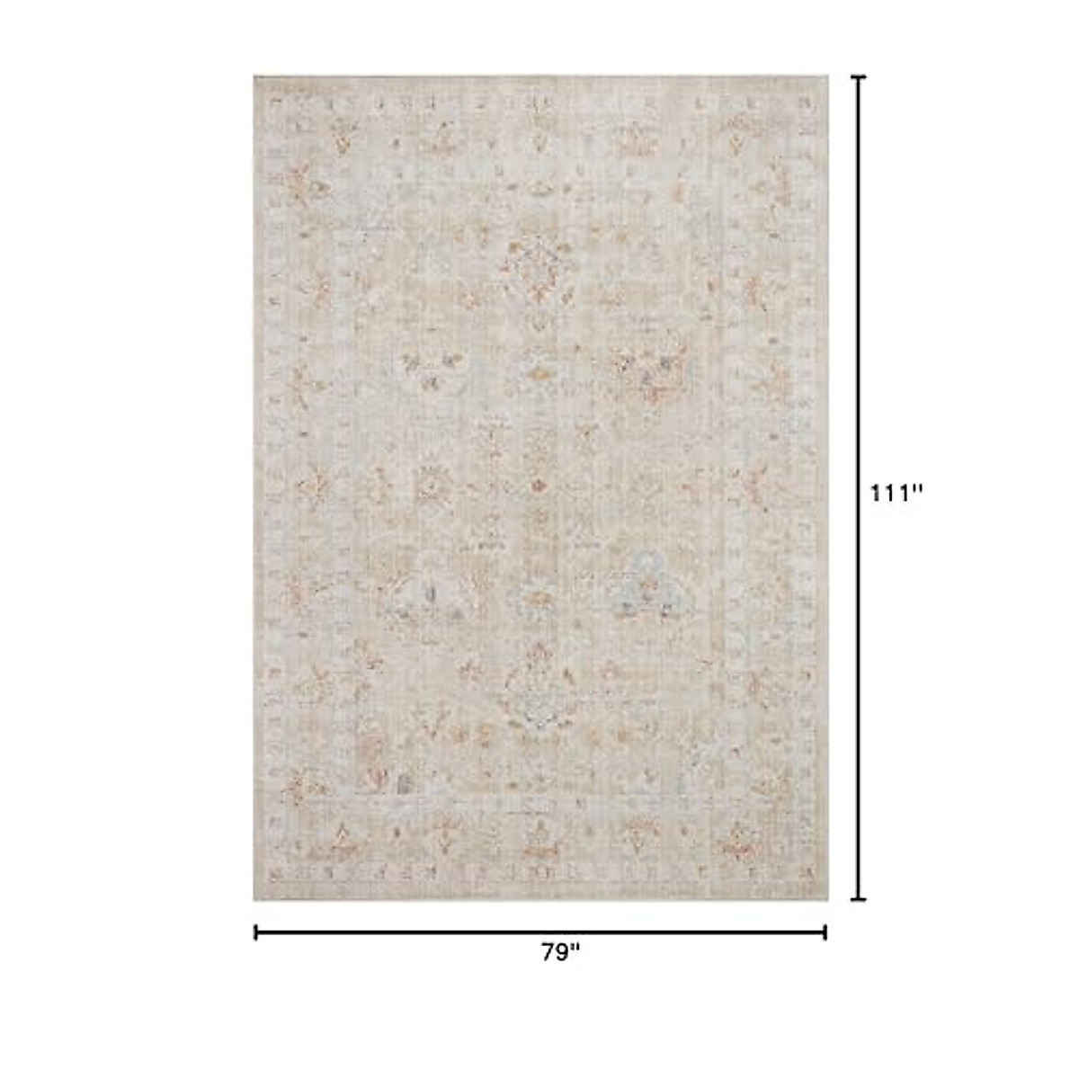 Loloi II Monroe Collection MON-05 Sand/Sunrise 6'-7" x 9'-3" Area Rug