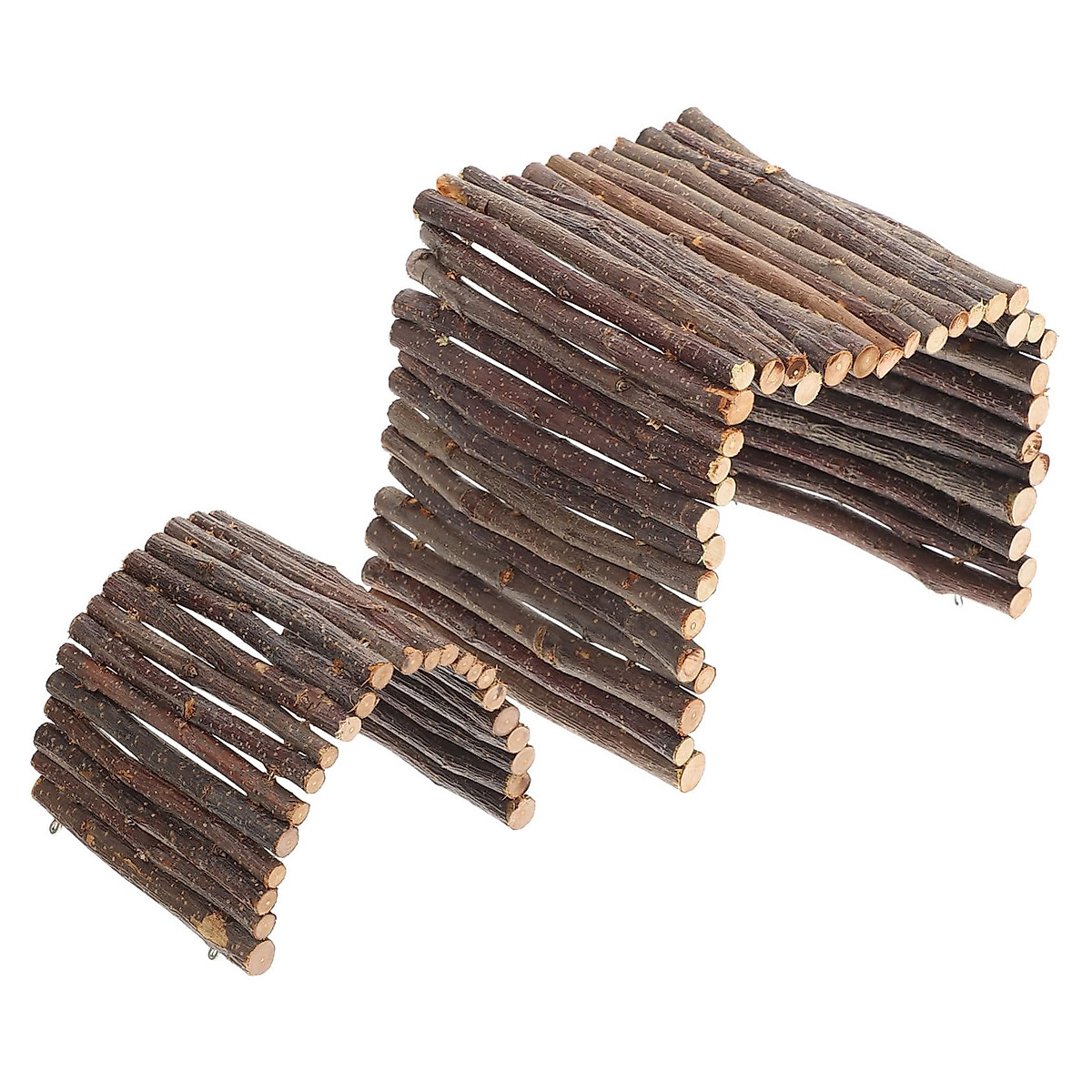 HEALEEP 2Pcs Hamster Arch Bridge Rat Playground Rat Toys Small Pets Training Tunnel Hamster Ladder Toy Hamster Platform House Rat Ladder Hamster Climbing Apple Wood Rope Ladder Rabbit