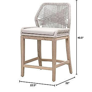 Star International Furniture Woven Loom 26" Fabric Outdoor Counter Stool - Gray