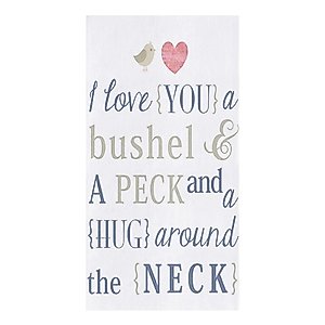 Kitchen Dish Towels 1 Pack-Super Absorbent Soft Microfiber,I Love You a Bushel and a peck and a Hug Around The Neck Cleaning Dishcloth Hand Towels Tea Towels for Kitchen Bathroom Bar