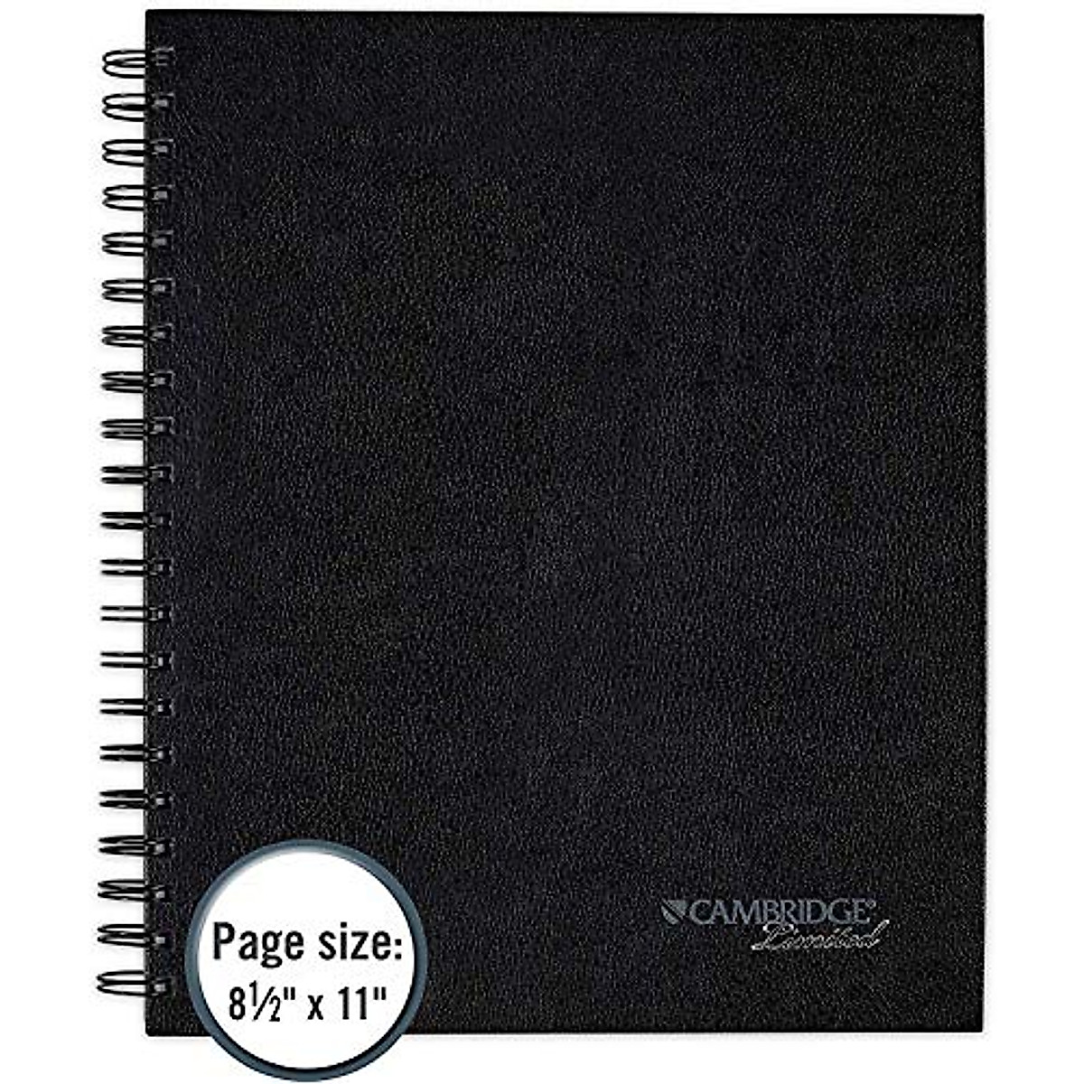 Cambridge Limited Business Notebook, 8-1/2 inches X 11 inches, Hard Cover, Wirebound, Black (06100)