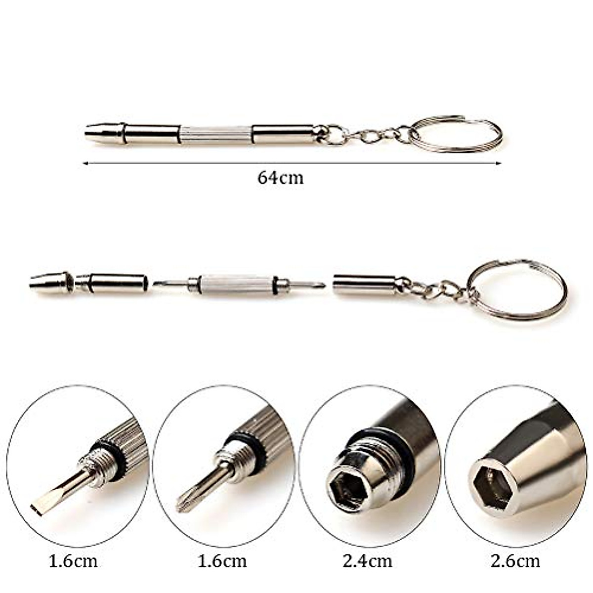 FASHIONROAD Eyeglasses Repair Kit, 10 Pairs Screws Nose Pads, Tiny Screws with Micro Screwdriver Tweezer for Glasses,Sunglasses, Watch Repair