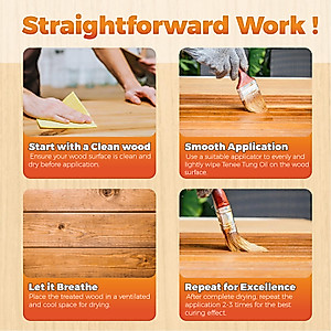 Tenee 9 Fl Oz Pure Tung Oil – Food Safe Wood Sealer Preferred by Experienced Craftsmen – Waterproof Tung Oil That Strengthens & Protect Wood – Wood Projects Food Grade Tung Oil Finish