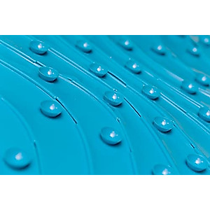 Boon B11192 RIPPLE Textured Non Slip Baby Bath Tub Mat with Hanging Hook and Drain Holes, Blue