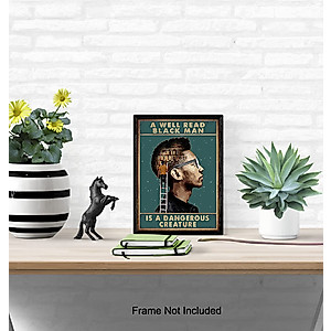 Black Art African American Decor - Classroom Decor - Inspirational Motivational Positive Quotes - Black Culture Poster - Educational Wall Decor - Boys, Son, Men, Man - Teacher Gifts - Afro Wall Art