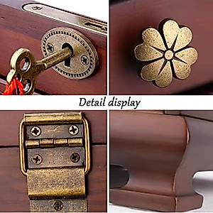 SHELYEXIEN Large Jewelry Box wooden withLockable 6 Drawers Mirror Jewelry Gift Box Ring Necklace Earrings Bracelets Holder for Women Girls