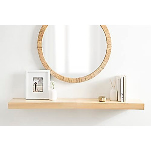 Kate and Laurel Havlock Modern Floating, Mid-Century Bathroom and Kitchen Shelves for Storage and Display, Set of, 2 Piece 24 x 8, Natural Wood