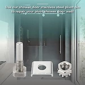 GRONGU Shower Door Pivot Pin Kit for Pivot Shower Doors, Stainless Steel Framed Pivot Shower Door Parts with Hex-Nut and Washer, Shower Door Pivot Replacement Parts
