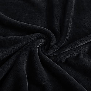StangH Fleece Blankets Soft Fuzzy Blanket Throw Size for Couch, Flannel Lightweight Brushed Microfiber Dog Blanket for Sofa/Camping/Dorm, (Throw Size 50 x 60, Black)