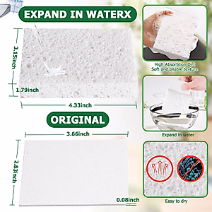 Vilphel 12 Pack Dishwashing Sponges Natural Cellulose Sponges Plant Based Resilient and Reusable Soft Dish Sponges for Washing Dishes DIY Craft Sponge for Fun