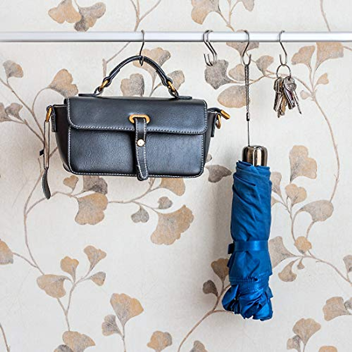 Annaklin Small S Hooks 24 Pack 2-3/16", Stainless Steel S Hooks for Hanging Pan Pot Utensils Plants Bags Towels, Heavy Duty S Shaped Hooks, Silver