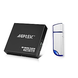 1080P Media Player with Dual HDMI Outpus and 32GB USB Drive, Portable MP4 Player for Video/Photo/Music Support USB Drive/SD Cards/HDD - HDMI/AV/VGA Output