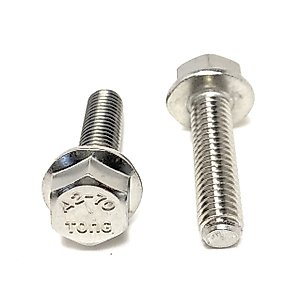 M8-1.25 x 30 Stainless Steel Flange Bolt DIN 6921 A2 Stainless Steel (10 Pieces) M8x30