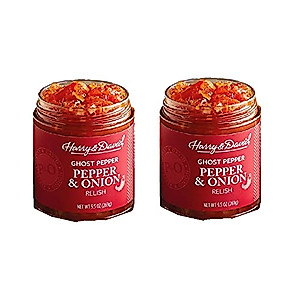 Al Amin Foods Harry and David Ghost Pepper and Onion Relish 2 Glass Jars Net Wt 9.5 (269g) each., Red