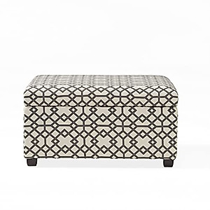 Christopher Knight Home Tempe Fabric Storage Ottoman, Grey Geometric Patterned