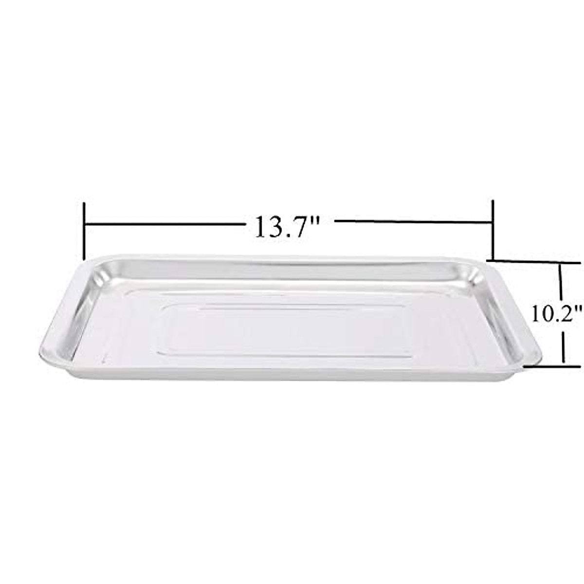 Stainless Steel Trays,DOWEI 5 Pack Stainless Steel 13.5" X 10" Dental Medical Body Piercing Instrument Tray Surgical Flat Bottom Trays for Lab Supplies
