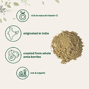 Organic Amla Powder (Amalaki) | 32oz, India Origin Gooseberry Powder | Rich in Vitamin C, Antioxidants, Supports Immune, Digestive & Skin Health, Non-GMO, Vegan & Keto Friendly