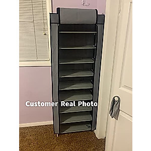 dcmtoamz Fashionable Room-Saving 9 Lattices Non-Woven Fabric Shoe Rack Gray