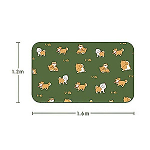 FUYU Shiba Inu Throw Blanket Puppy Cartoon Dog Warm Fuzzy Soft Blanket