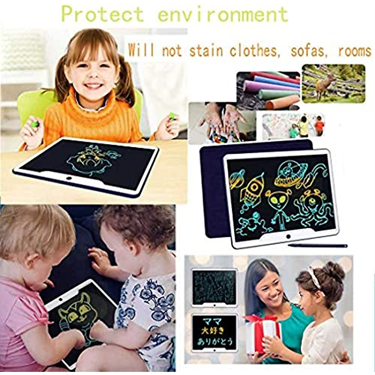 NOBES Toys for 3-10 Years Old Boys Girls, 15-Inch Large LCD Writing Tablet Drawing Tablet for Kids & Adults, Toddler Doodle Board, Drawing Pad, Holiday Birthday Gifts for Kids Age 3 4 5 6 7 8 (Blue)