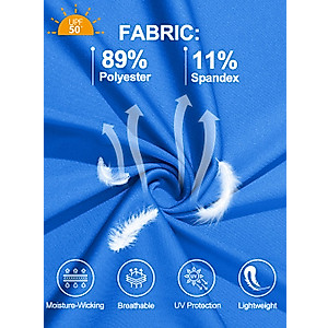 MAGCOMSEN Quick Dry Shirts for Men Long Sleeve Summer T Shirts UPF 50+ Lightweight Beach Shirts Acrive Workout UV T Shirts Azure M