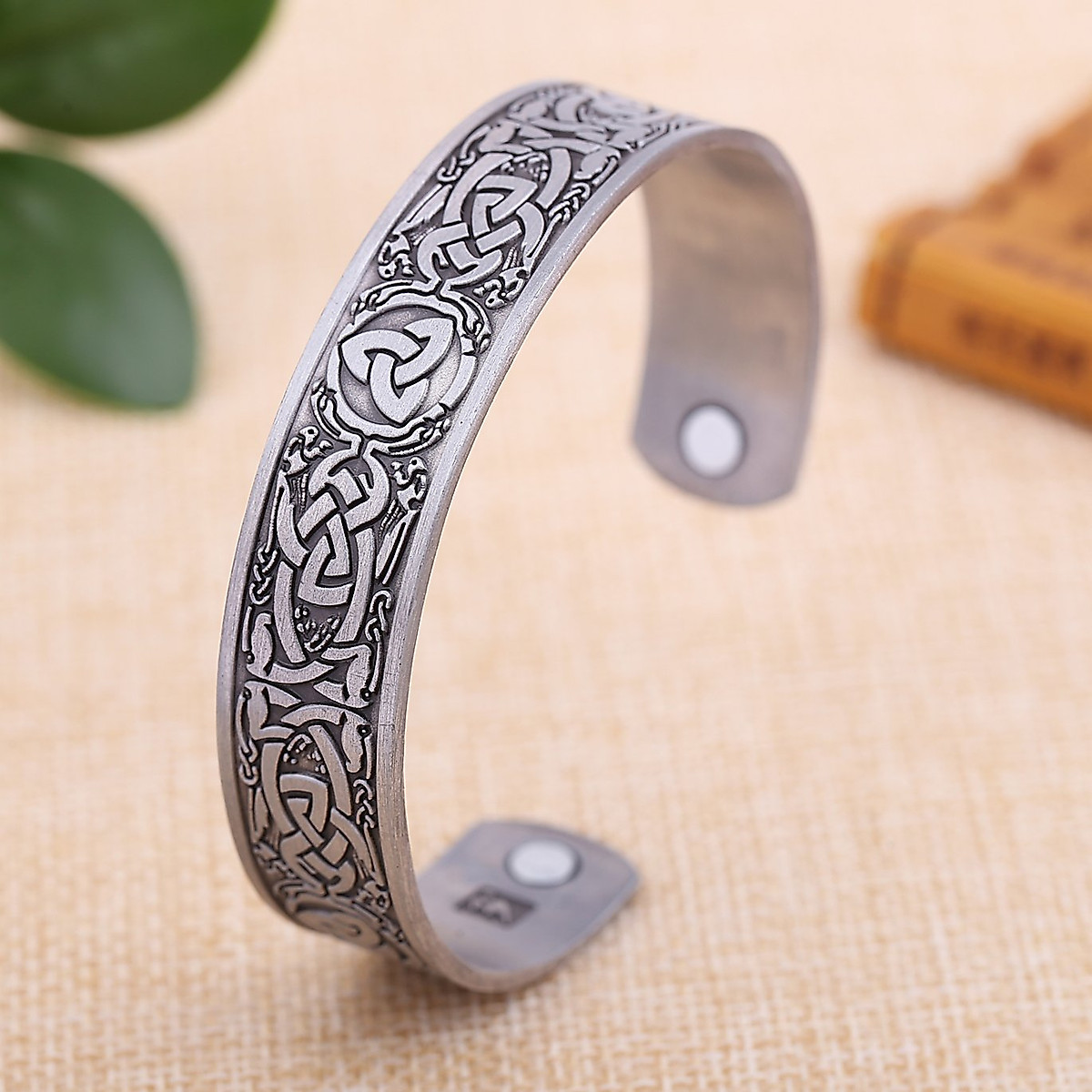 Norse Celtic Knot Bracelet Trinity Knot Bracelet Mens Viking Bracelet Cuff Bangle for Women
