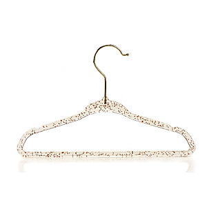 Concepts 20 Pack Premium Heavy Duty Glitter Accrylic Baby Hangers-Elegant for Baby Nursery Space-Saving Non-SlipClothes Hangers with Chrome Hook