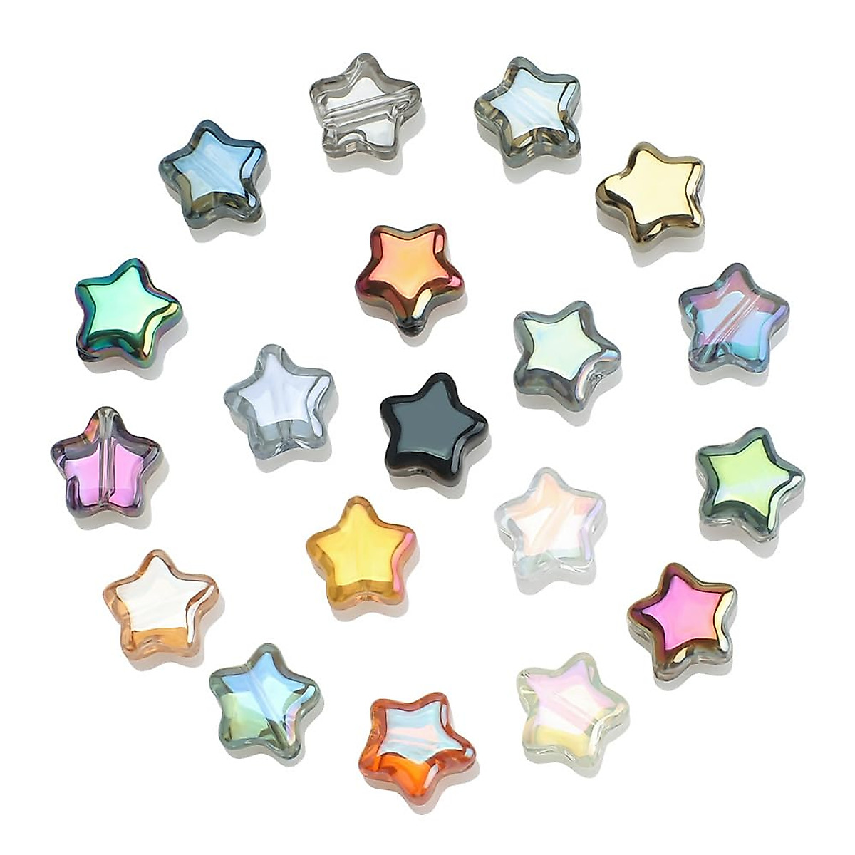 200Pcs Star Beads Star Spacer Beads Star Shape Beads Star Pony Beads Beads Star for Jewelry Bracelet Necklace Making, 8mm