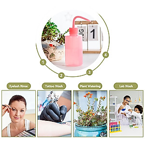 Tattoo Wash Bottle- Melphoe 2Pcs 250ml Water Squirt Bottle Succulent Watering, Safety Rinse Bottle Watering Tools, Tattoo Supplies, Irrigation Squeeze Sprinkling Can Wash Plant Bottle (Pink)