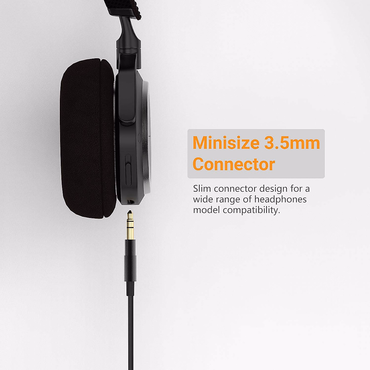 Cubilux 3.5mm to 3.5mm Headphone Cable with MIC Compatible with Sony WH-1000XM4/XM3/XM2 MDR-XB950BT/B1/N1, Skullcandy Crusher Hesh 3/2, Right-Angled 1/8” to 1/8” Audio AUX Replacement Cord, 4 Feet