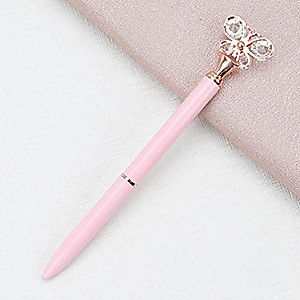 STOBOK Creative Ballpoint Pens Diamond Butterfly Roller Ball Pens for Student School Office,Pack of 6