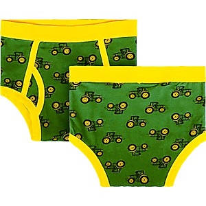 John Deere Boys' Toddler Child Underwear Brief, Green Lime Green Dark Green, 4T-5T