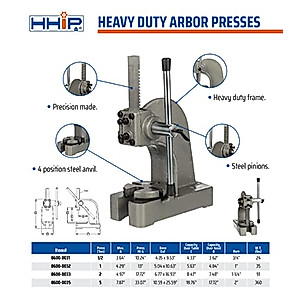 HHIP 8600-0031 Heavy Duty Arbor Press, .5 Ton Capacity, 10" Height (Pack of 1)