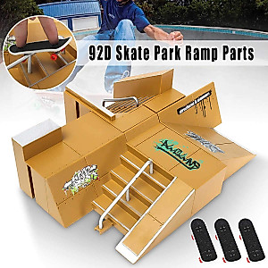 Aestheticism Skate Park Kit, with Interesting Accessories, Experience More Gameplay and Happiness for Kids - Ramp Parts for Fingerboard Skate Park Ultimate Parks Training Props