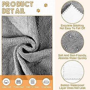 Panelee 20 Pcs Reusable Puppy Pads Waterproof Guinea Pee Pad Washable Pee Pads for Dogs Fleece Cage Liner Blankets Accessories Small Animals Bedding Mats Sleep Mat Pad Cover (Gray,18x24 in)