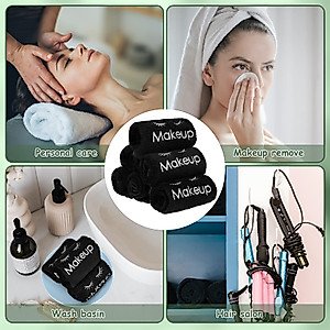 Shimeyao 12 Pcs 13x13 Inch Black Makeup Washcloths Reusable Make up Towels Facial Cleansing Makeup Cloths Cotton Cosmetic Towel Water Absorbent Face Towels for Women Skin Care