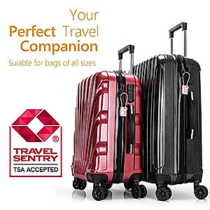 TSA Approved Luggage Locks, Easy Re-settable Combination Backpack Lock, Travel Lock for Suitcase, 1,2 & 4 Pack (Pink 2 Pack)