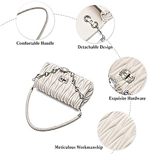 FANDARE Fashion Women Underarm Bag Handbag Top Handle Bag Shoulder Bag Satchel Bag Waterproof Messenger Bag PU Leather Crossbody Bag for Work Travel Office Party Shopping White