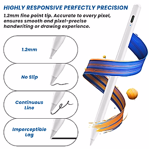 Electronic Stylus Pen for Lenovo Duet Chromebook 2 in 1,1.2mm Repalceable Plastic Tip Stylist Pencil Compatible with Lenovo Duet Chromebook 2 in 1 Writing Stylus Pen,White