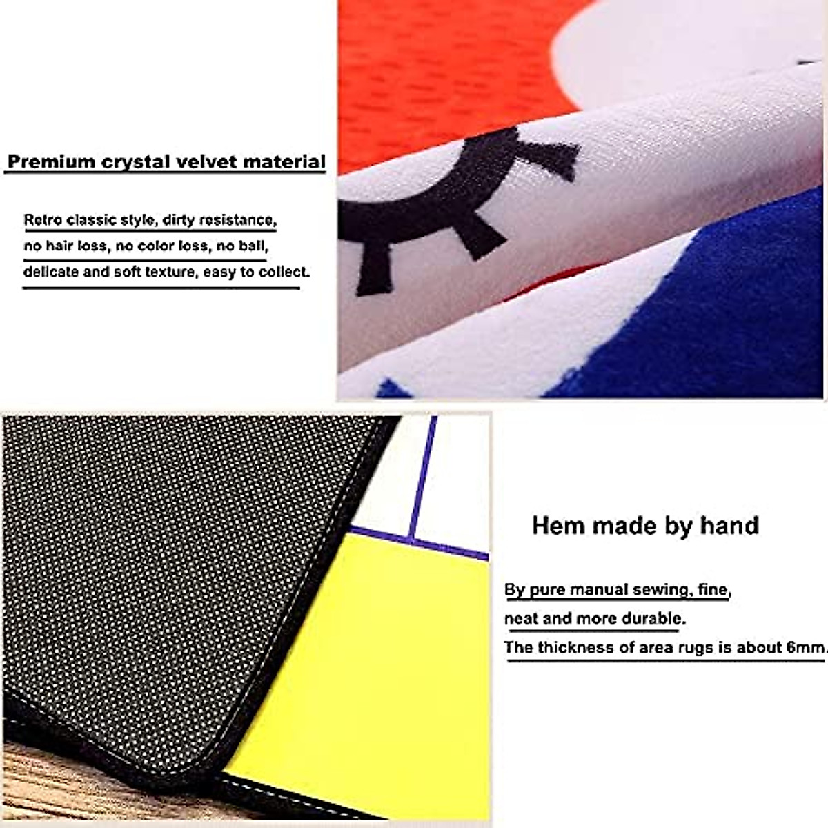 Video Game Controller Gamepad Home Decor Printed Large Area Rugs for Teen Boys Kids Play Bedroom, Polyester Fiber Non-Slip Floor Carpet Yoga Mat, Hairless Crystal Velvet Sofa Floor Mat for Living Room