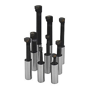 waltyotur 9pcs 2 Boring Head R8 Shank 1/2 Carbide Boring Bar Set Milling HFS