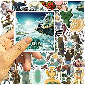 The Legend of Zelda Game Tears of the Kingdom Stickers,50Pcs Vinyl Waterproof Stickers for Laptop,Bumper,Skateboard,Water Bottles,Computer,Phone, Cool Stuff for Teens, Kids, Adults (Tears of the Kingdom)