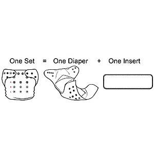 Lilbit Diaper Baby Cloth Diapers 6 PCS + 6 Inserts Adjustable Washable and Reusable Pocket Diapers for Baby (Sets 6)