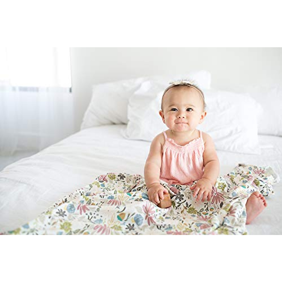 Large Premium Knit Baby Swaddle Receiving Blanket "Olive" by Copper Pearl