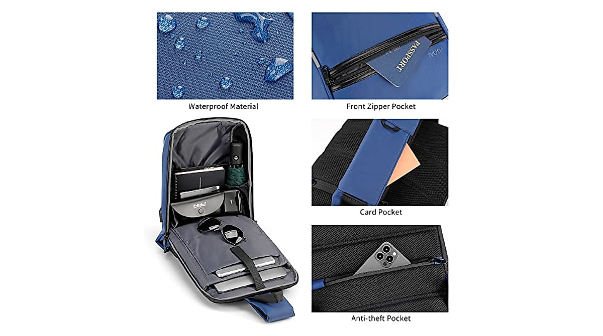 VGOAL Men's Sling Backpack: USB Port, Anti-theft, Stylish & Durable
