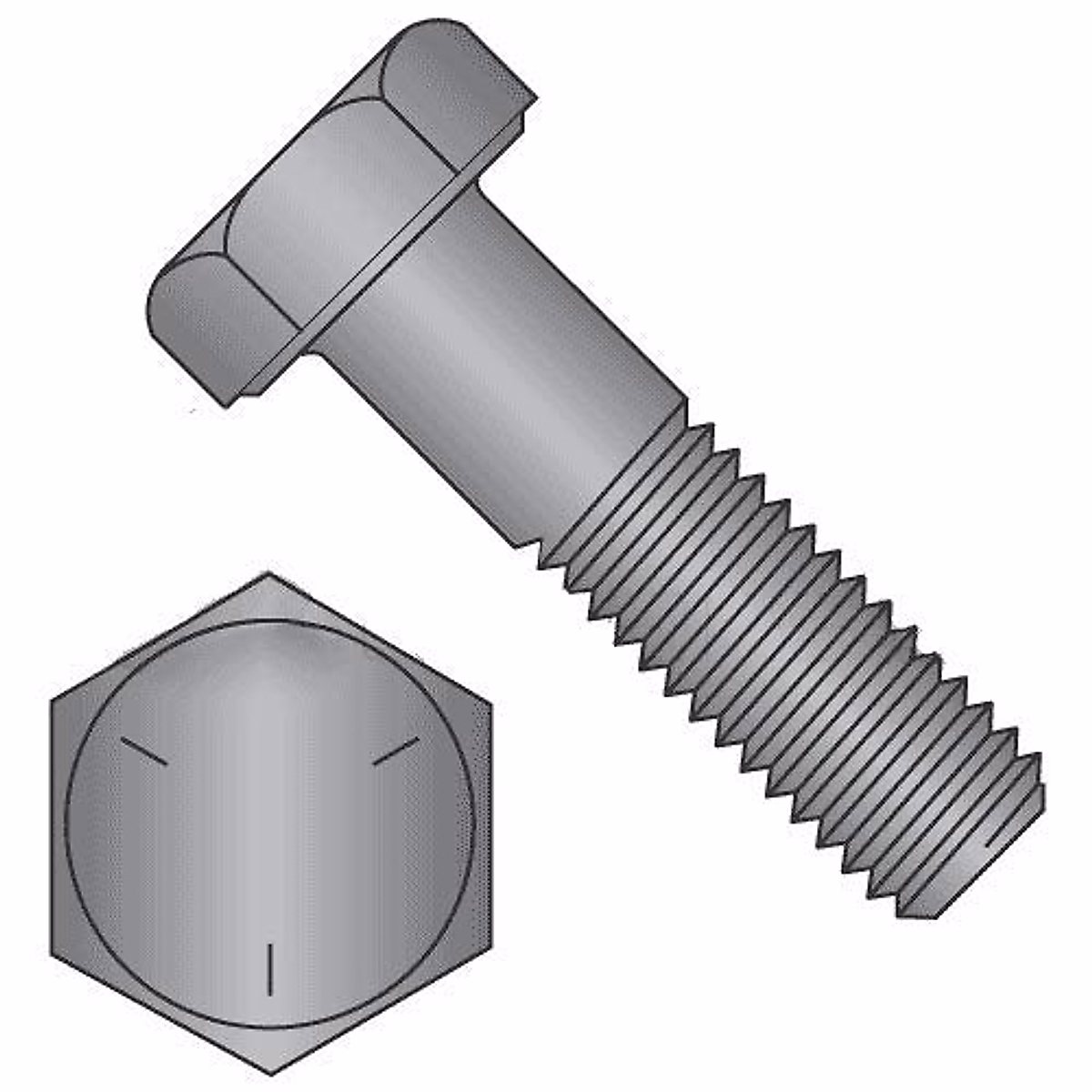 Newport Fasteners Hex Bolts, Grade 5 Plain Finish, 9/16"-18 x 2 (Quantity: 25 pcs) Fully Threaded UNF Thread (Thread Size: 9/16") x (Length: 2")